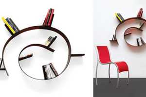 Bending Bookshelves: The Bookworm Shelf is Shaped Like a Snail