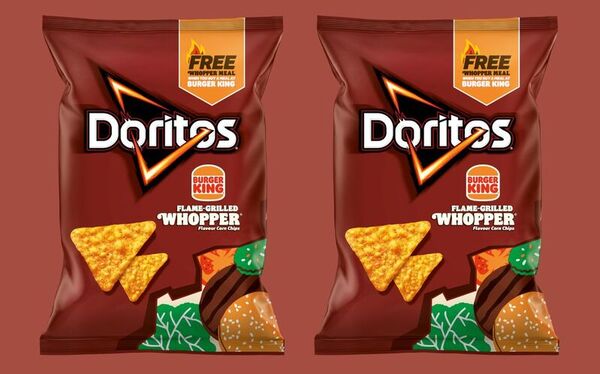 Collaboration Burger-Flavored Snack Chips : Flame-Grilled Whopper Doritos