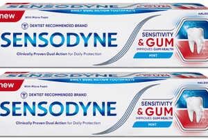 Dual-Action Sensitivity Toothpastes : Sensodyne Sensitivity & Gum