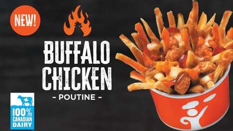 Spicy Pizzeria Poutines : Buffalo Popcorn Chicken Poutine