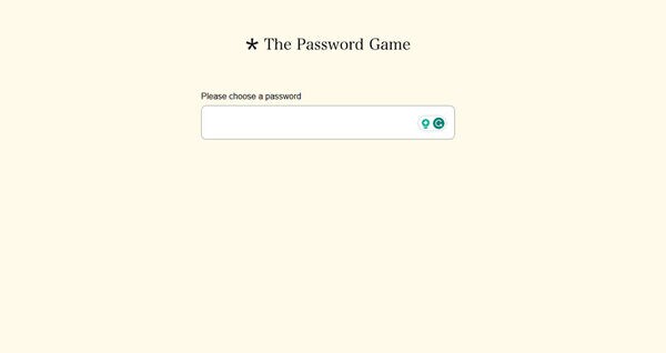 Overbearing Password-Guessing Games : the password game