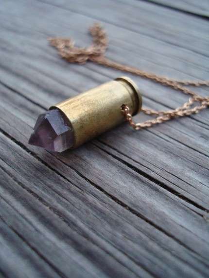 Ammo Accessories: The Amethyst Bullet Necklace is Made From a Real 9 mm ...