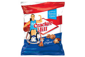 Athlete-Celebrating Snack Packaging : Cracker Jill packaging