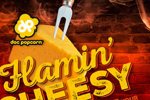 Spicy Cheesy Popcorn Snacks : Flamin' Cheesy