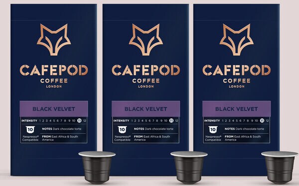 Intense London Roaster Coffees : CafePod Black Velvet coffee pods