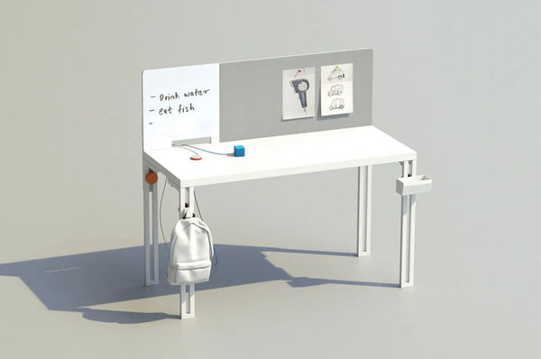 Minimalist Clutter-Free Desk Designs : Parallel Work Table