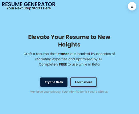 AI-Powered Resume Platforms : Resume Generator