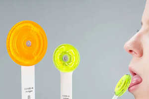 Lollipop-Style COVID Tests : covid-19 saliva testing tool