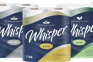 Contemporary Tissue Rebrands : Whisper Brand
