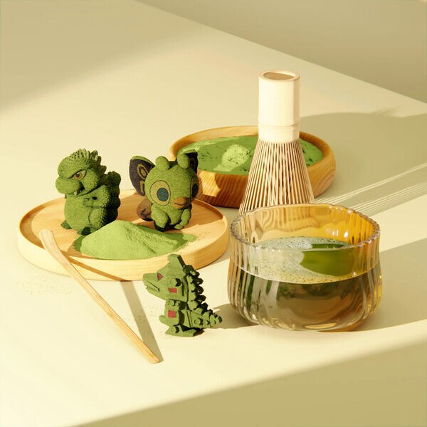 3D-Printed Matcha Figurines : Godzilla Matcha Monsters