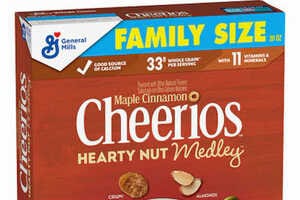 Nutty Fiber-Rich Cereals : Maple Cinnamon Cheerios Hearty Nut Medley