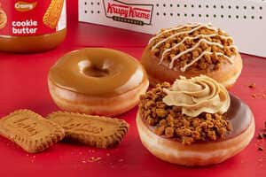 Creamy Biscuit Donut Ranges : Krispy Kreme Biscoff doughnuts