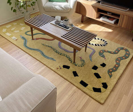 Vibrant Snake Graphic Rugs : snakes in the grass