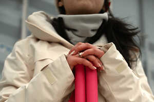 Vibrant Rhubarb Pink Ski Poles : Barbie Pink’ P1 Ski Poles