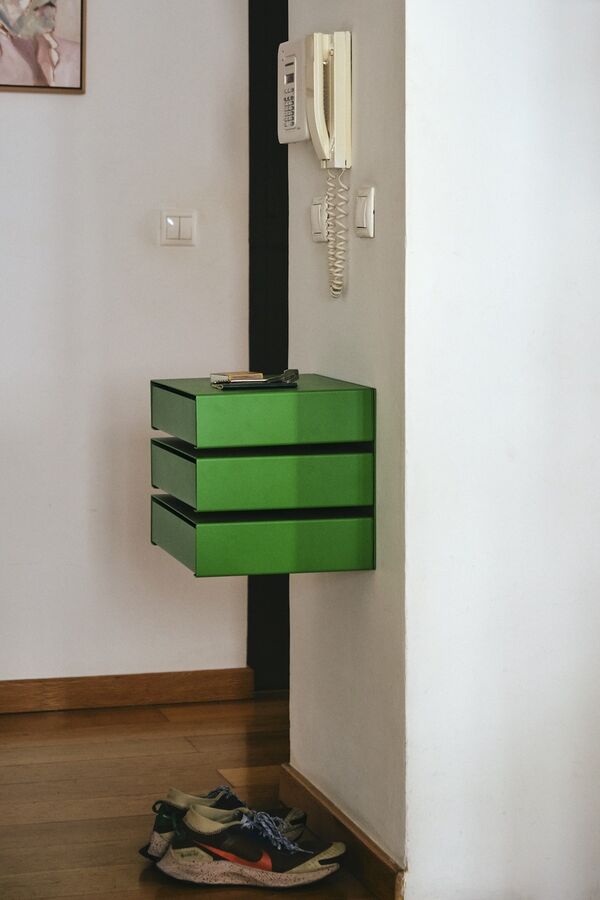 Floating Stacked Storage Boxes: UTIL Designs the Vibrant KGT Wall Unit ...