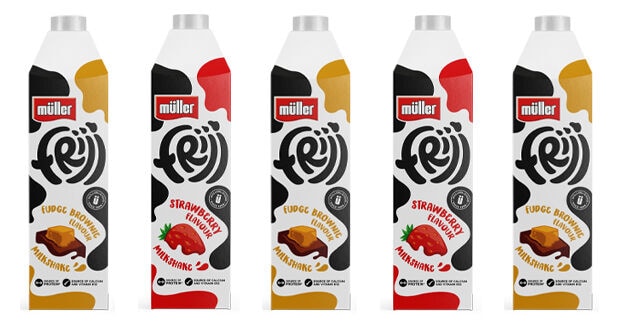 Large Format Flavored Milks : Müller FRijj cartons