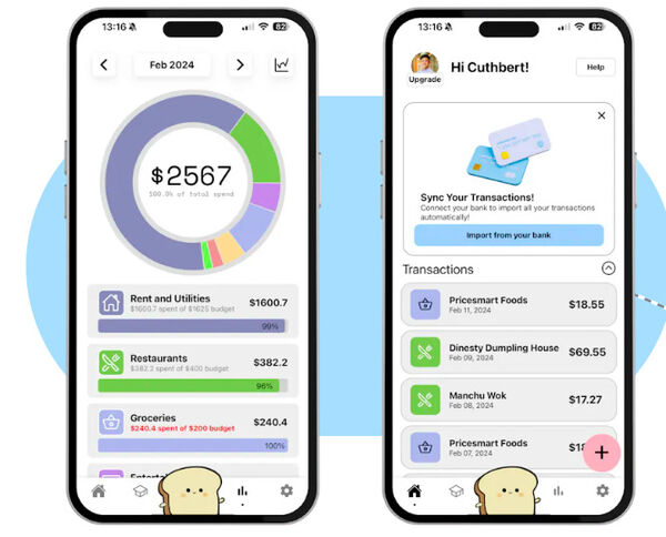 Gamified Budgeting Apps : bread budgeting