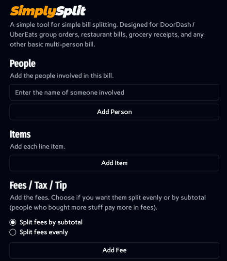 Efficient Bill-Splitting Apps : SimplySplit