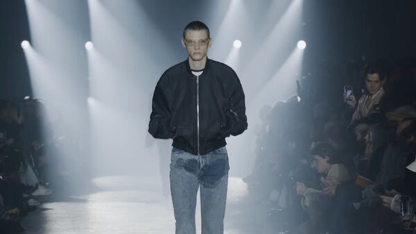 Purposefully Stained Luxe Trousers : pee stain denim
