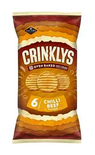 Seasoned Beef Snack Crisps : Jacob’s Crinklys Chilli Beef