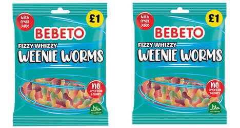 Tiny Sour Gummy Candies : Fizzy Whizzy Weenie Worms