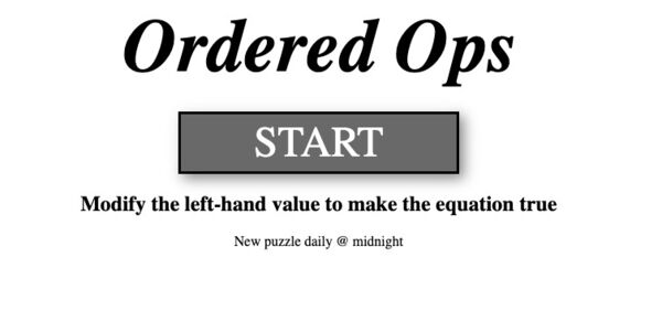 Daily Math Puzzles : Ordered Ops