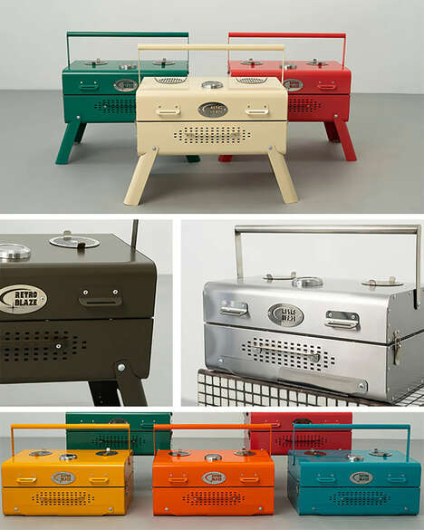 Old-Fashioned Toolbox Grills : RETRO BLAZE charcoal grill