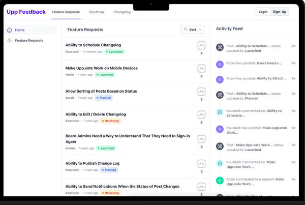 Streamlined User Feedback Tools : upp vote