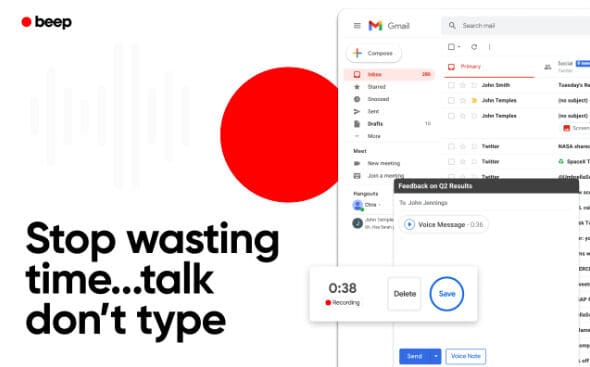 Effortless Email Voice Messaging : beep for gmail
