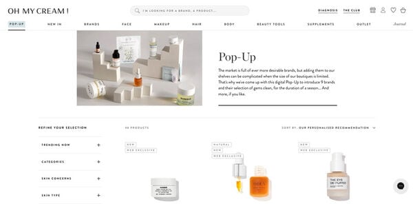 Digital Cosmetics Pop-Ups : digital pop up