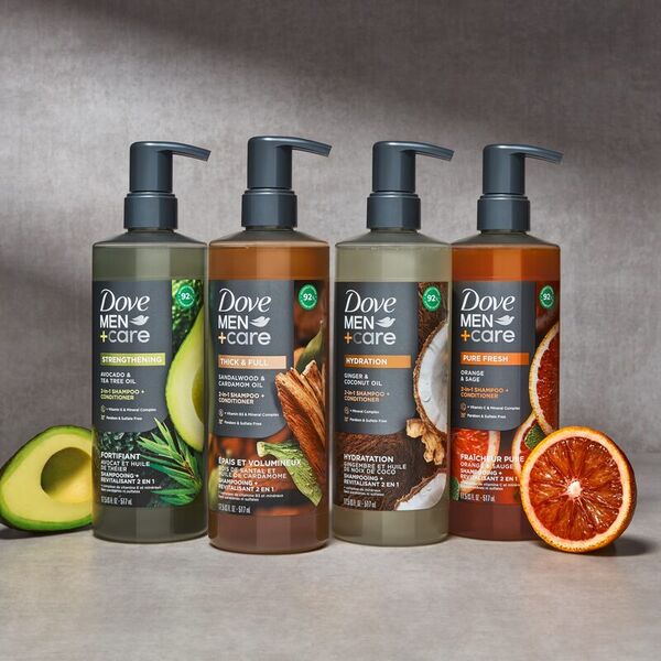 Targeted Two-in-One Shampoos : Dove Men+Care 2-in-1 Shampoo + Conditioner