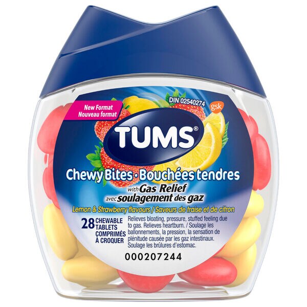 Gas-Relieving Chewable Tablets : tums