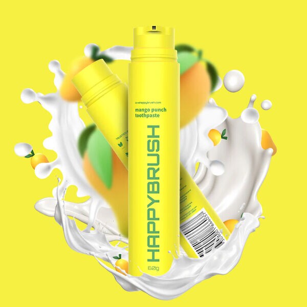 Vibrant Fruity Toothpastes : happy brush