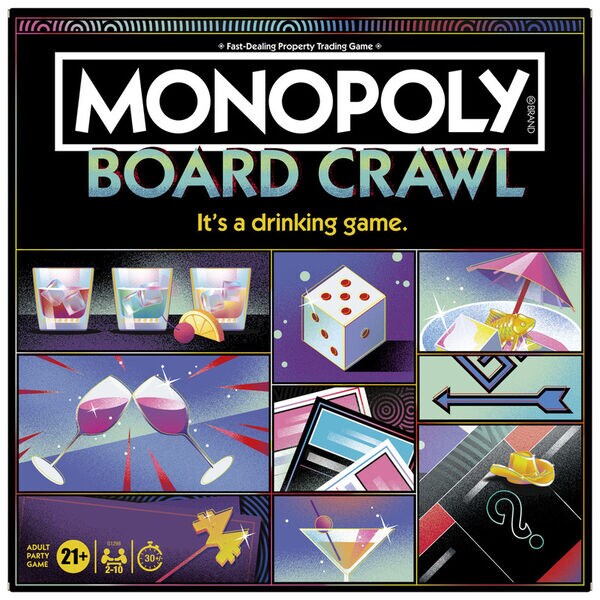 Alcohol-Centered Board Games : monopoly board crawl