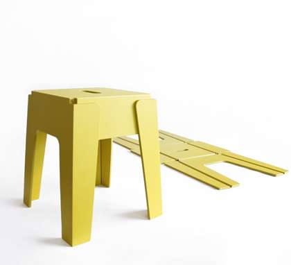 Recycled Milk Jug Seating: 'Butter' Stool Assembles From a Single Sheet ...