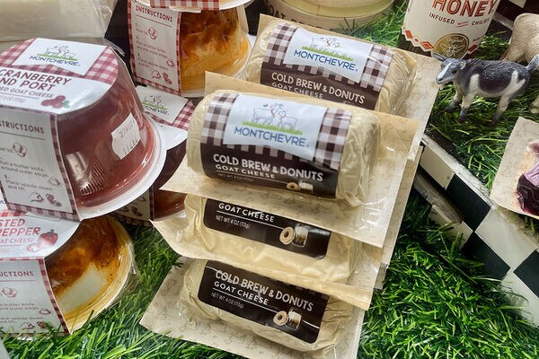 Coffee-Donut Goat Cheeses : Cold Brew Donuts goat cheese