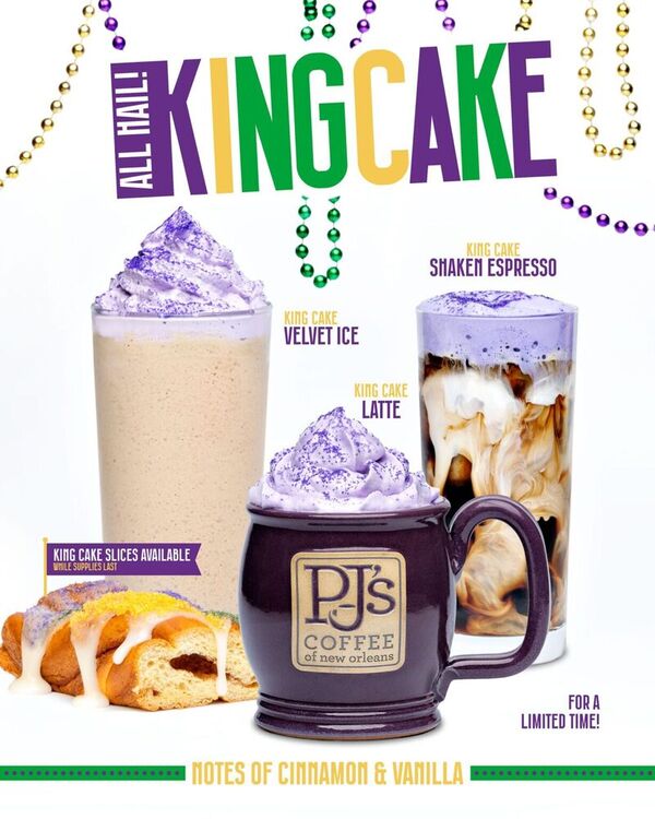 Mardi Gras Coffee Drinks : Pi's Coffee King Cake Drinks