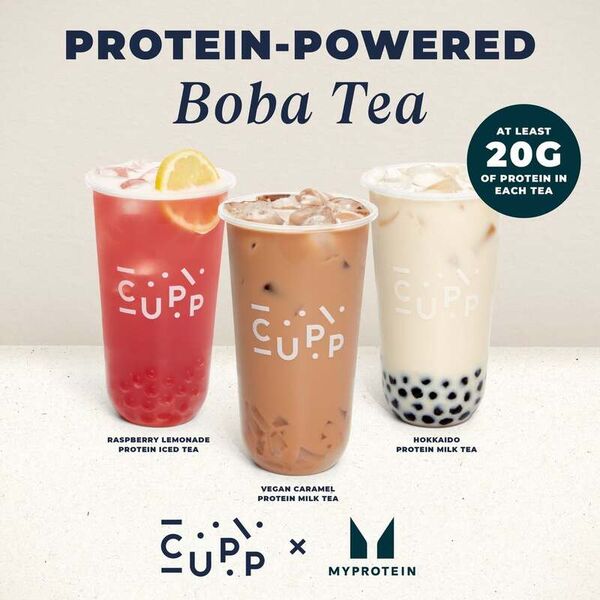 Protein-Packed Bubble Teas : CUPP x Myprotein Bubble Tea