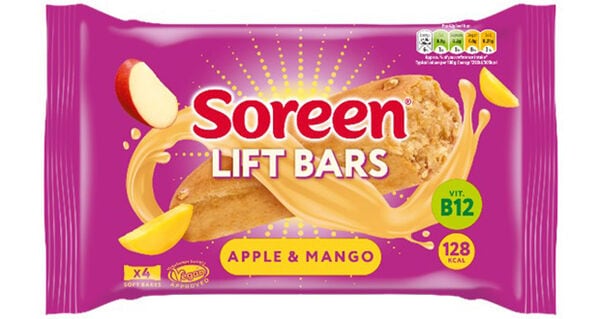 Tropical Flavor Nutrition Bars : Soreen Lift Bars Apple & Mango