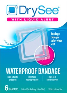 Waterproof Color-Changing Bandages : DrySee bandages