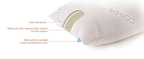 Breathable Moisture-Proof Pillows : pause sleep copper pillow