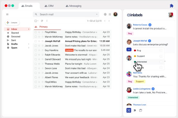 Career Network Message Organization : InLabels