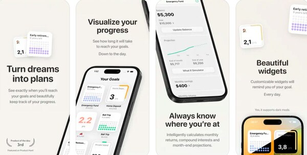Goal Visualization Tools : MoneyVision App