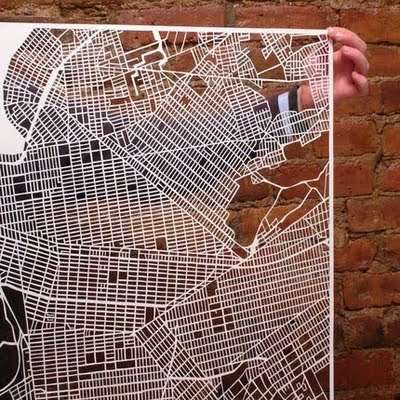 Spiderweb Topography: New York City Cut Out Map Shows the Five Boroughs ...