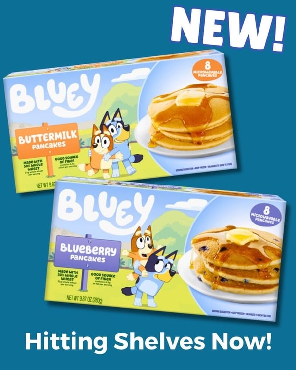 Themed Fiber-Rich Frozen Pancakes : Bluey Frozen Pancakes