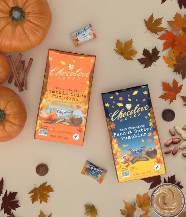 Pumpkin-Shaped Chocolate Confections : pumpkin-shaped confections
