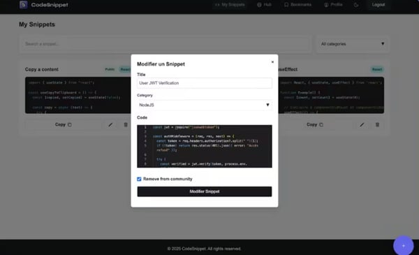 Developer Snippet Libraries : CodeSnippet