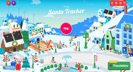 Playful Holiday Tracking Platforms : Google Santa TrackeR