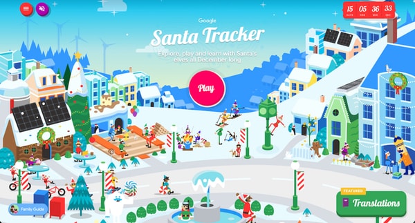 Playful Holiday Tracking Platforms : Google Santa TrackeR