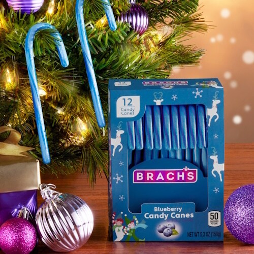 Berry-Flavored Blue-Hued Christmas Candies : Blueberry Candy Canes